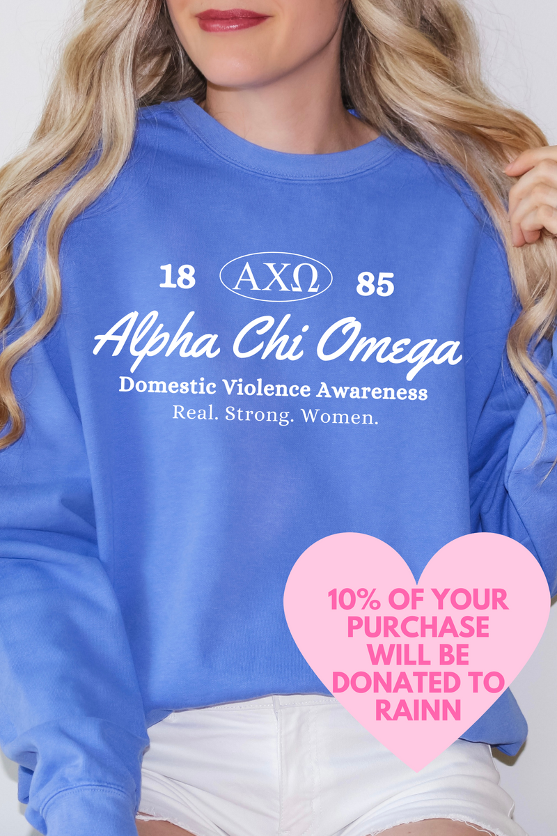 AXO- Oval Greek Letters Philanthropy Comfort Colors Sweatshirt – Made ...