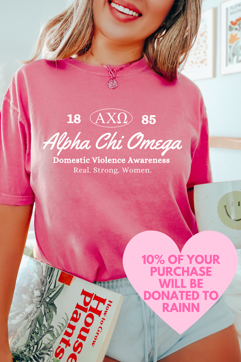 AXO- Oval Greek Letters Philanthropy Tee – Made by Mollz